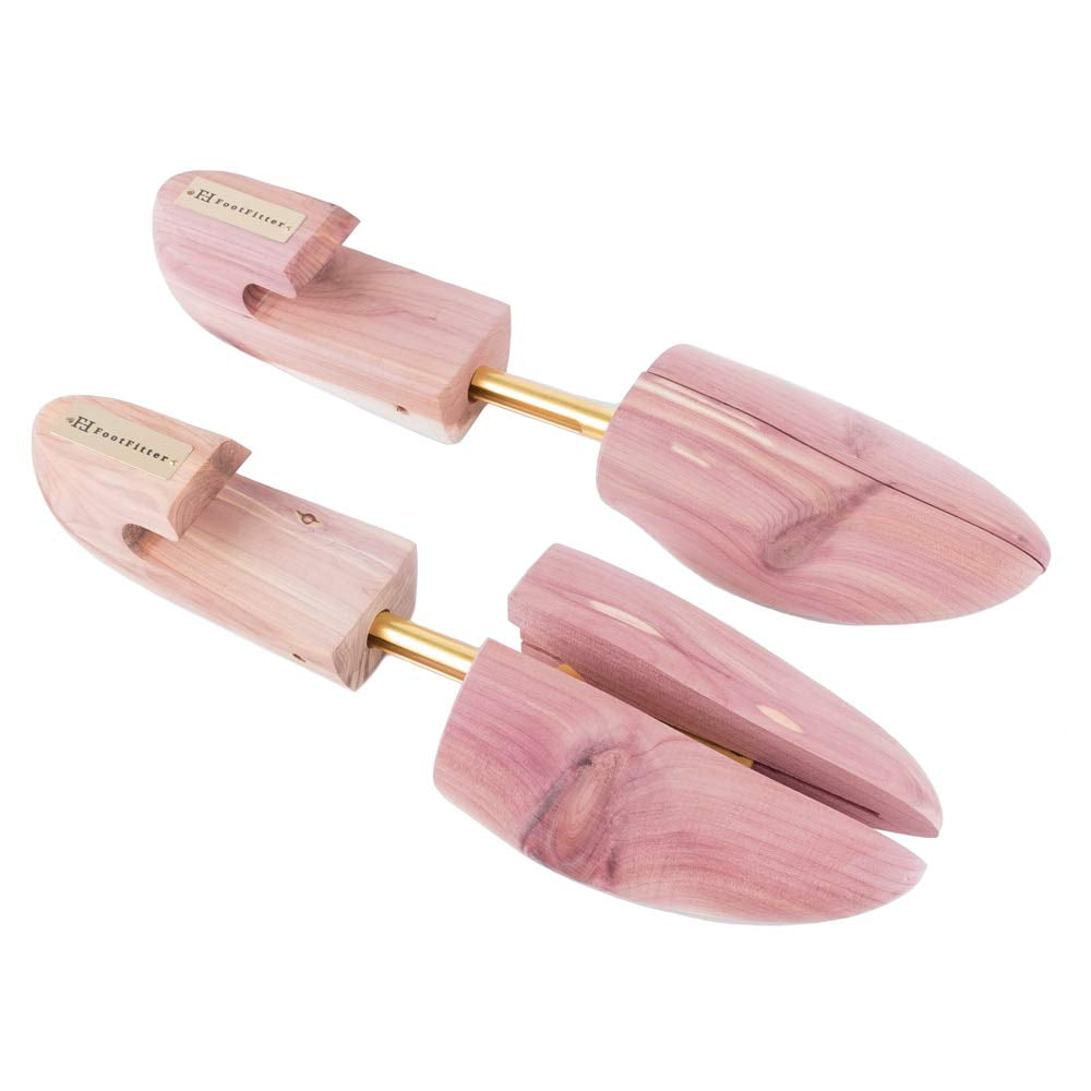 FootFitter Men's Wooden Shoe Trees, Wide Heel Split Toe, Crease ...
