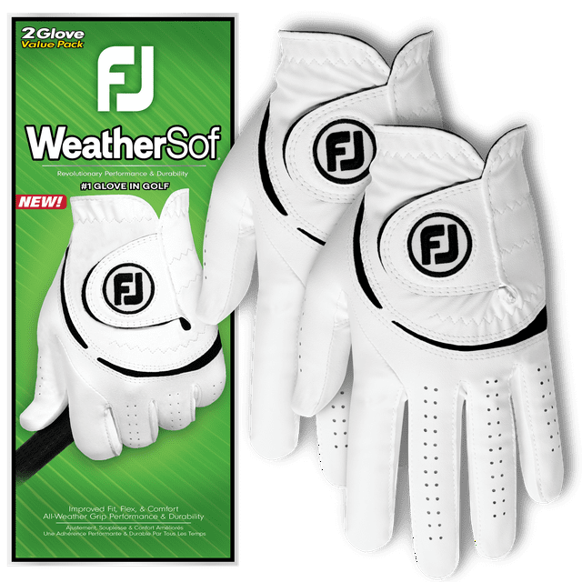 FootJoy 2023 Men's WeatherSof Golf Glove - 2 Pack, Large, Left Handed, White - Walmart.com