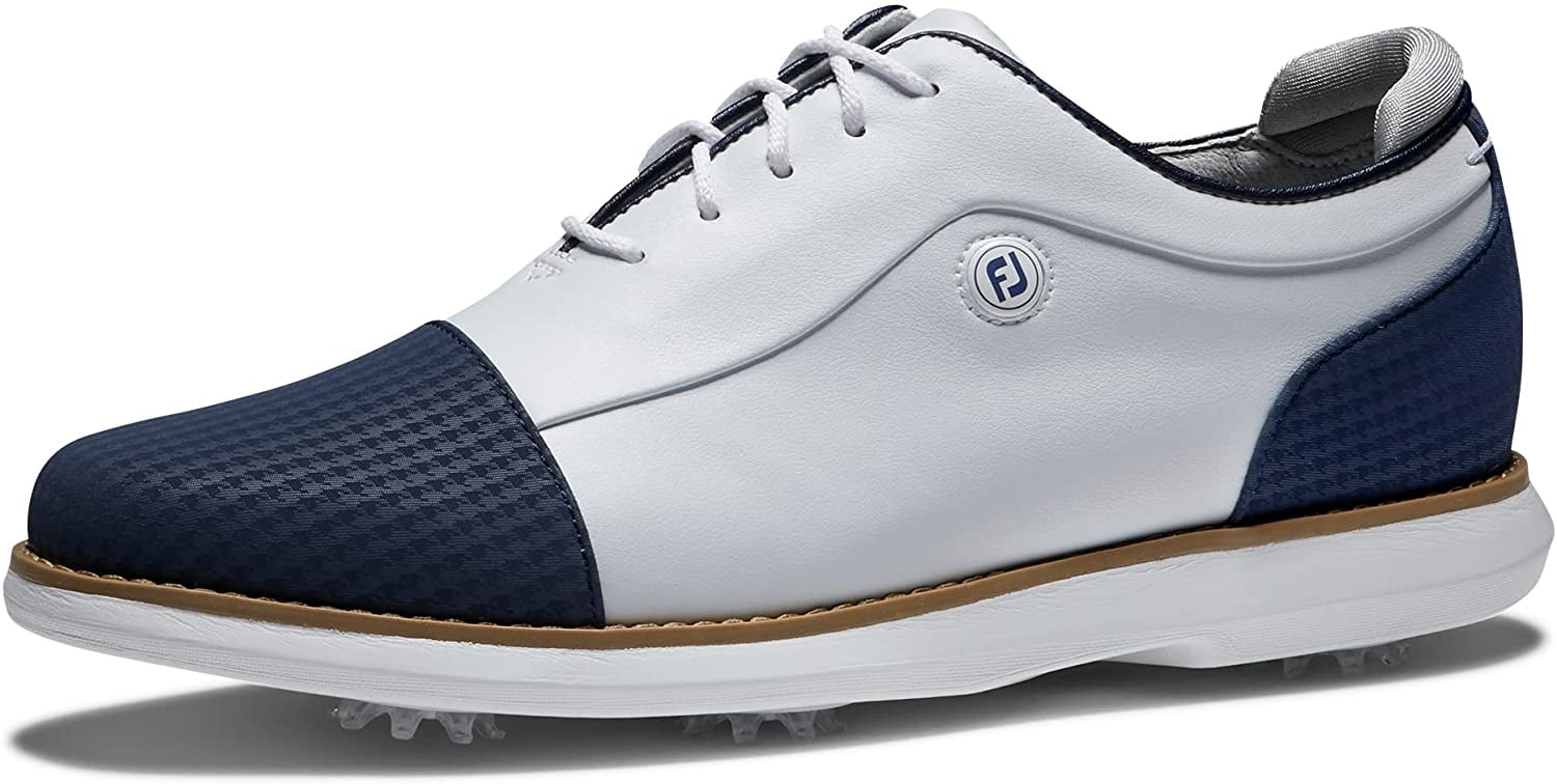FootJoy Womens Traditions Golf Shoe 8 White/Navy Cap Toe - Walmart.com