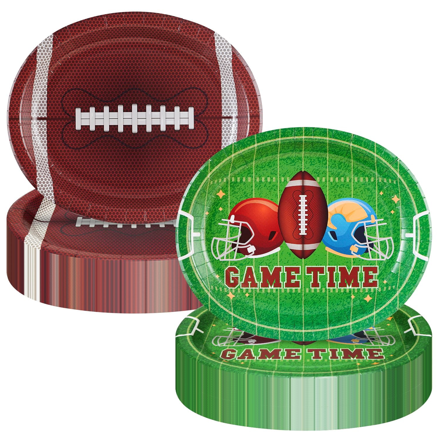 Footaball Party Decorations, 50 Pack Football AFN1Oval Paper Plates 10 ...