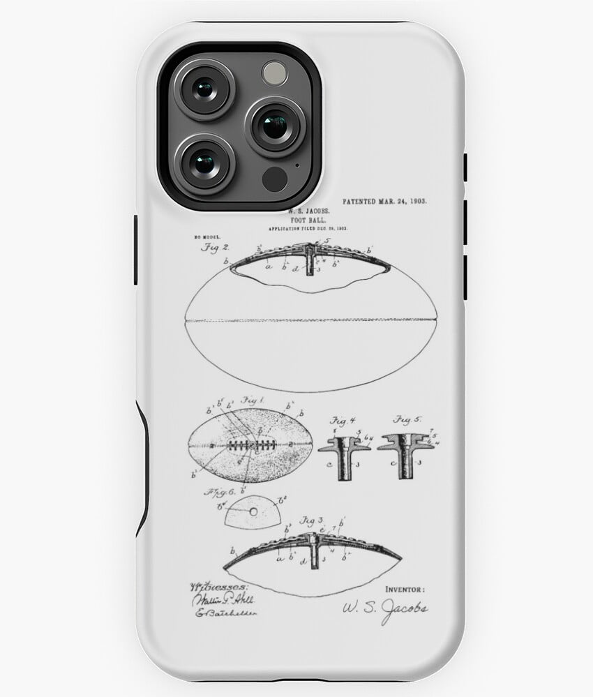 Football 1903 Patent Man Cave Gift Phone Case for iPhone 16 15 14 13 12 ...