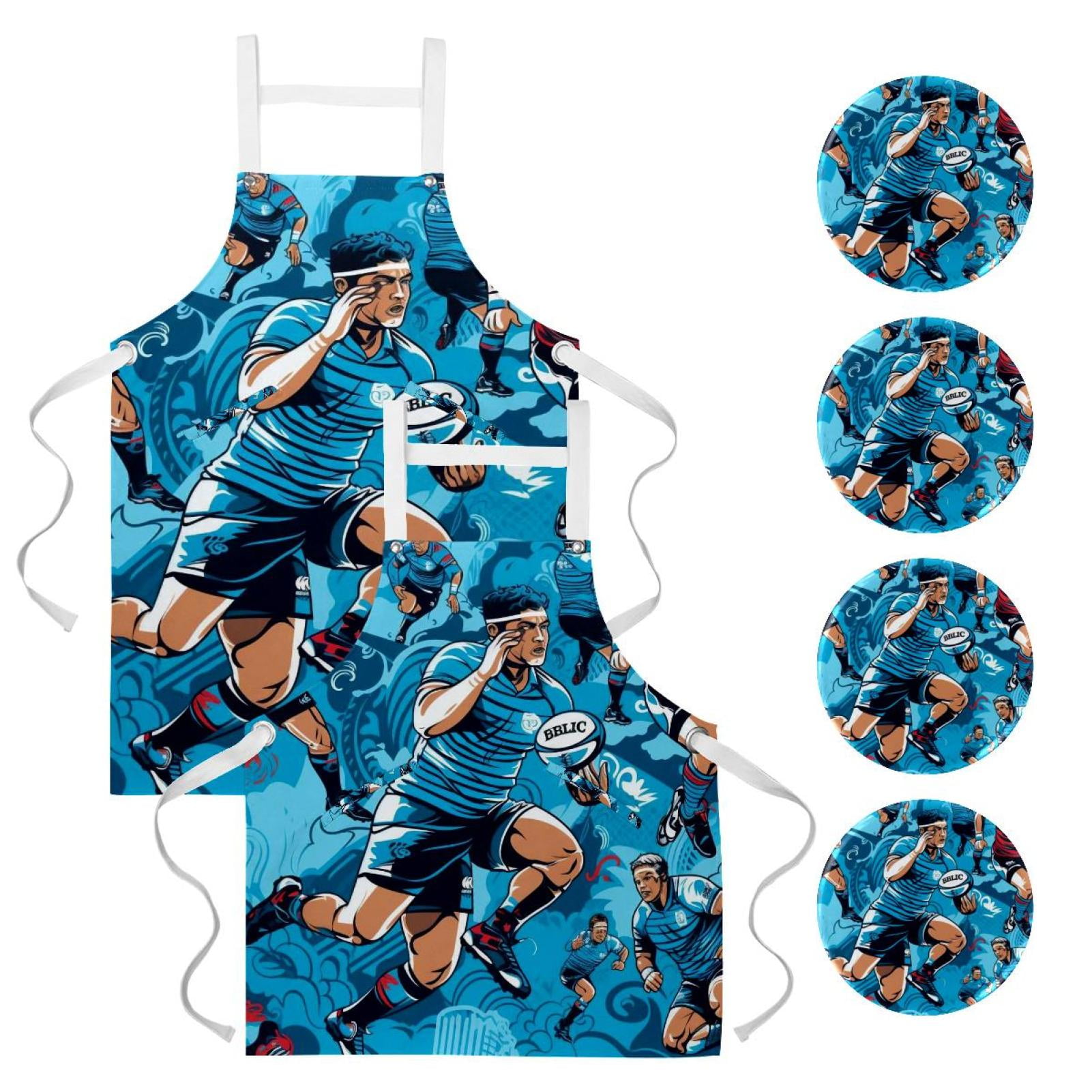 Football 2 Pack Waterproof Button Art with Pockets and Badge Pins ...