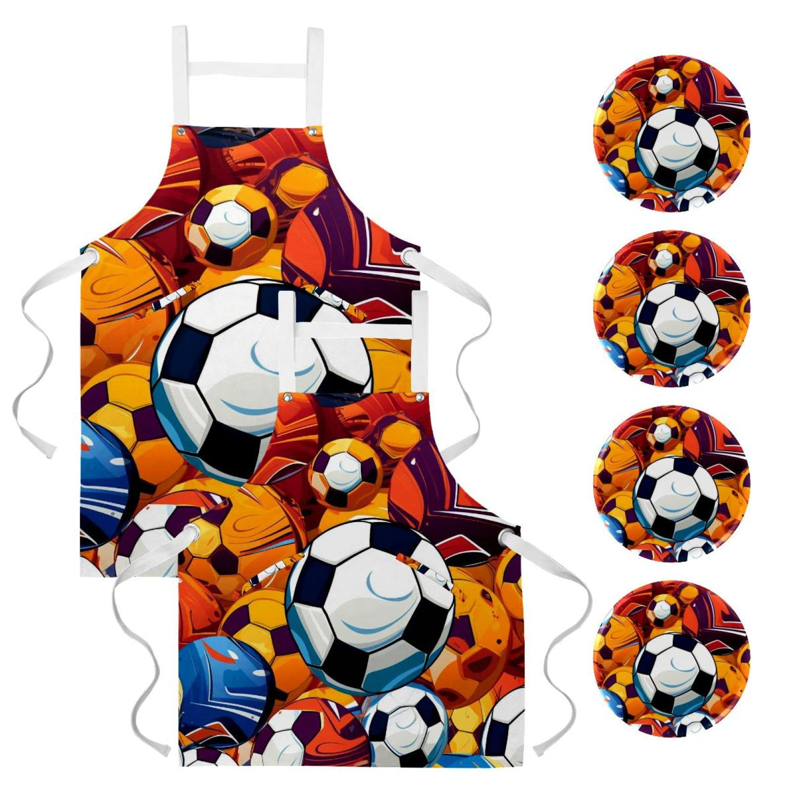 Football 2 Pack Waterproof Button Kit with Pockets and Badge for Apron ...