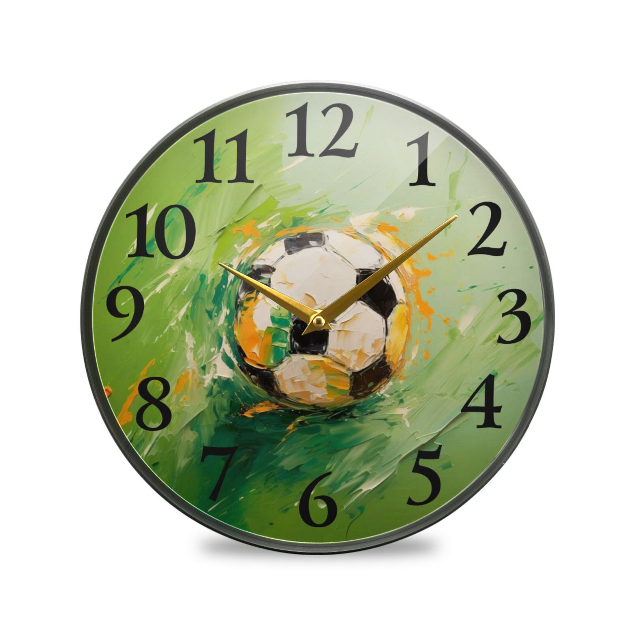 Football Abstract Wall Clocks Battery Operated 9.5 Inch Round Clock ...