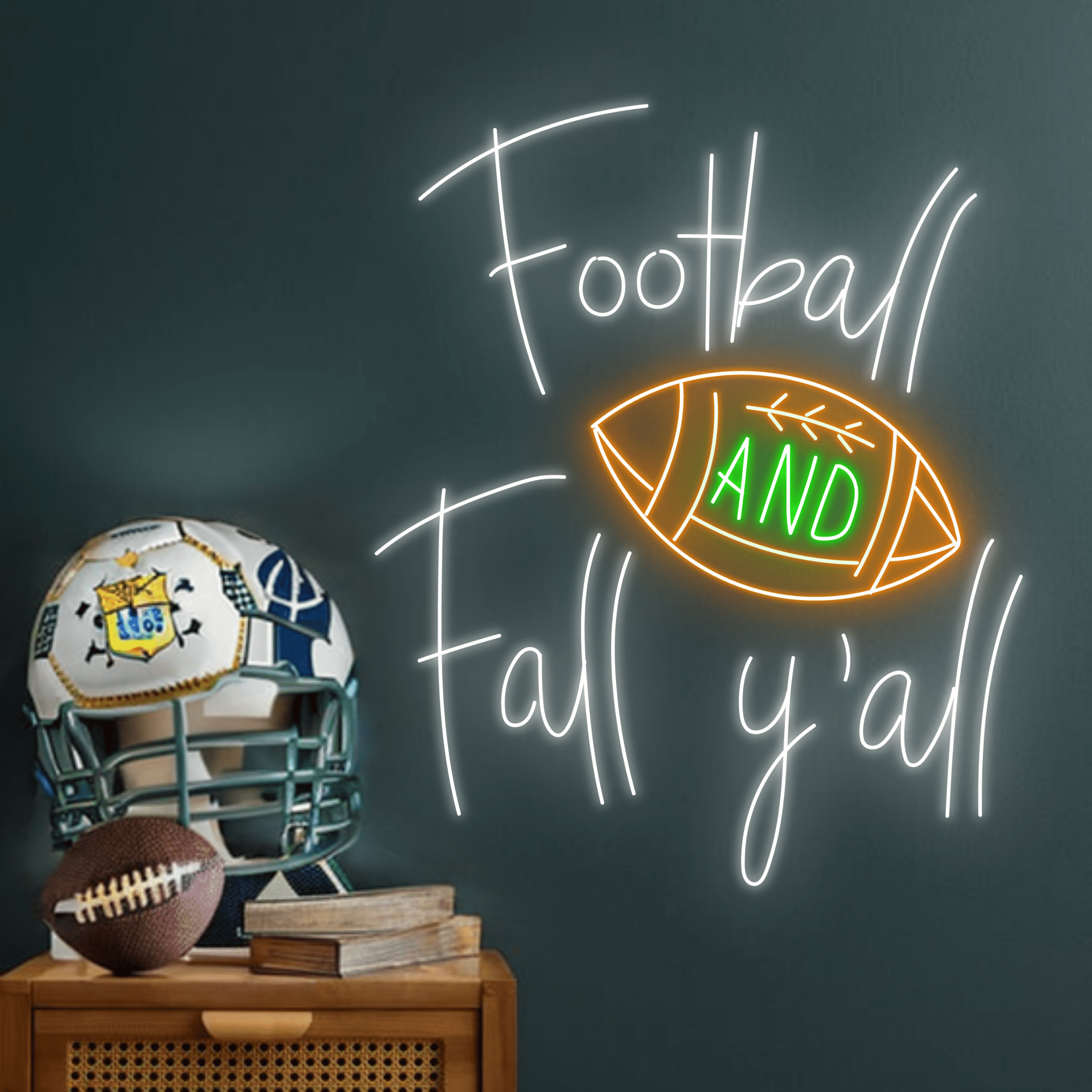 Football And Fall Y'all Neon Sign, Football Club Store Decor - Walmart.com