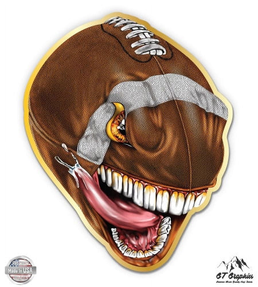 Football Angry Face - 5" Vinyl Sticker - For Car Laptop I-Pad ...