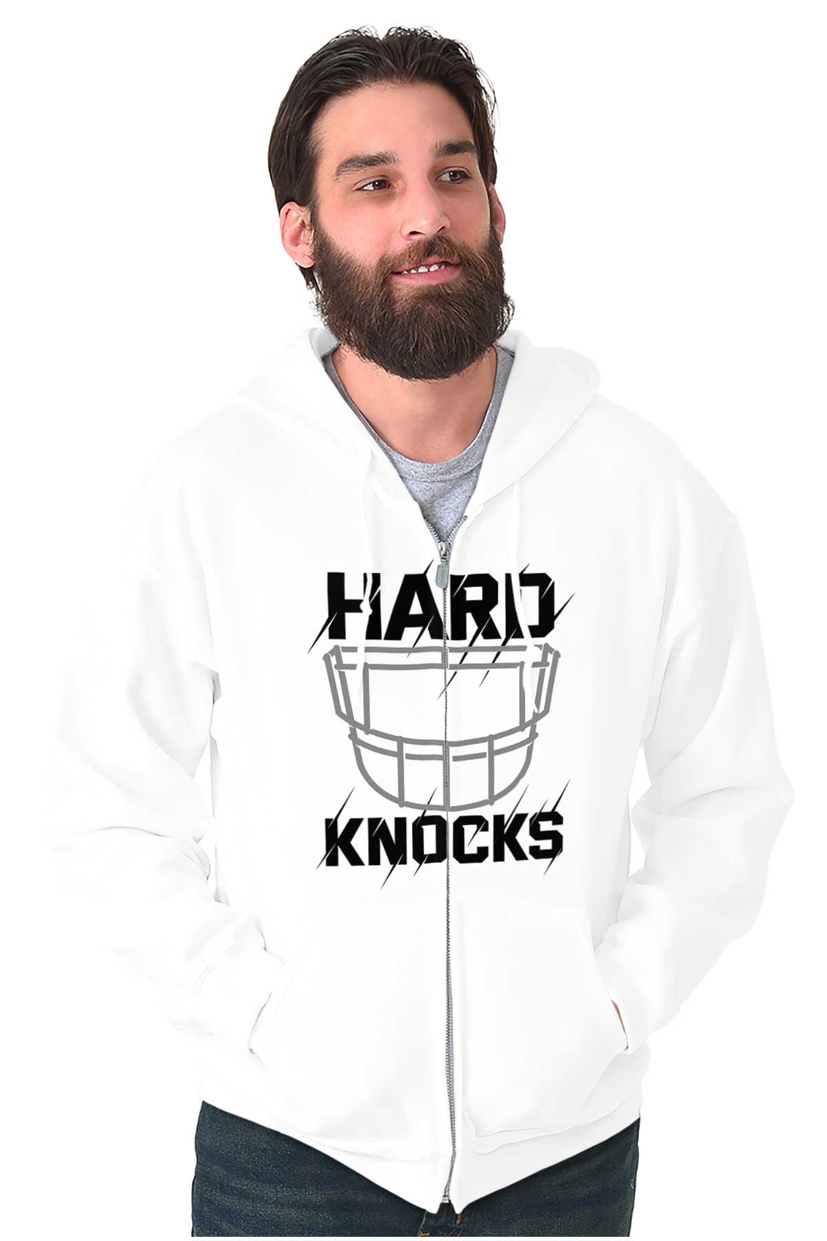 Football Athlete Helmet Hard Knocks Men's Big & Tall Graphic Zip Up ...