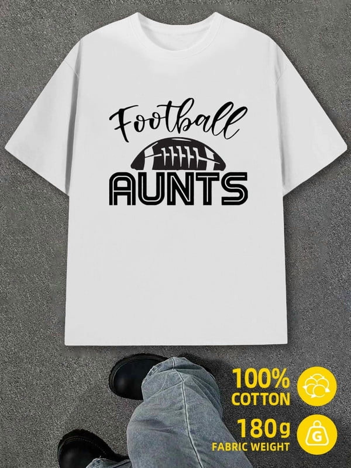 Football Aunts Tee men white 180G 100% Cotton All-season fitness top ...