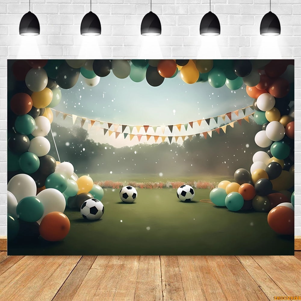 Football Backdrop Balloons Stadium Newborn Boy 1st Birthday Party Baby ...