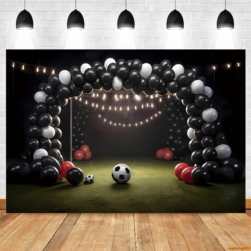 Football Backdrop Balloons Stadium Newborn Boy 1st Birthday Party Baby ...