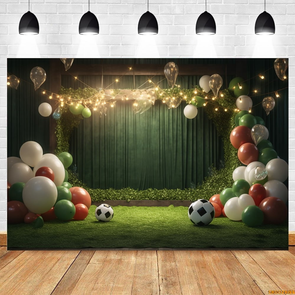 Football Backdrop Balloons Stadium Newborn Boy 1st Birthday Party Baby ...