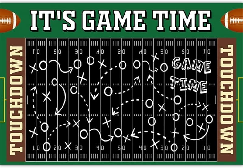 Football Backdrop Banner, It's Game Time and Football Strategy ...