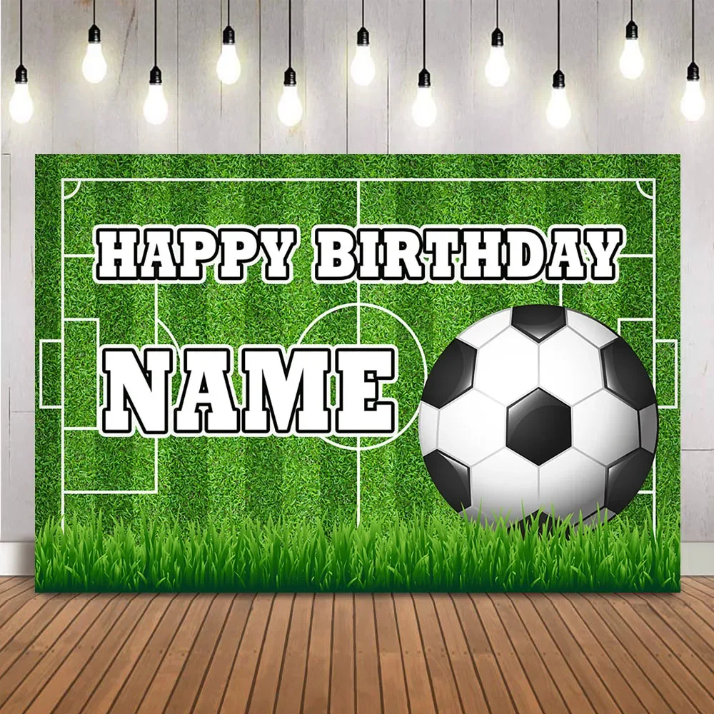 Football Backdrop Customize Name Golden Trophy Photo Booth Background ...