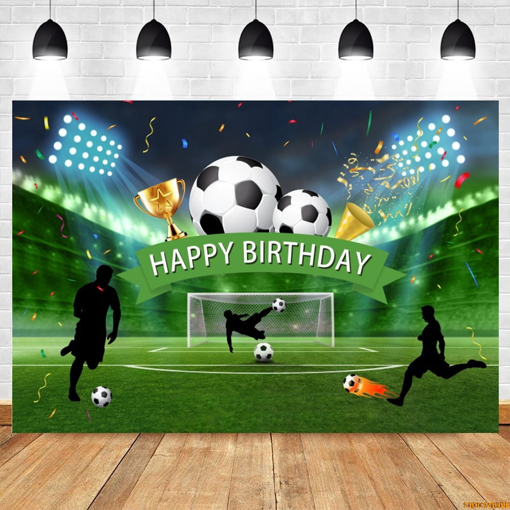 Football Backdrop Stadium Cup Soccer Field Boy Birthday Custom ...