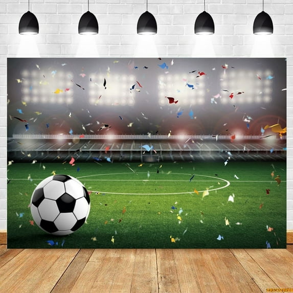 Football Backdrop Stadium Cup Soccer Field Boy Birthday Custom ...