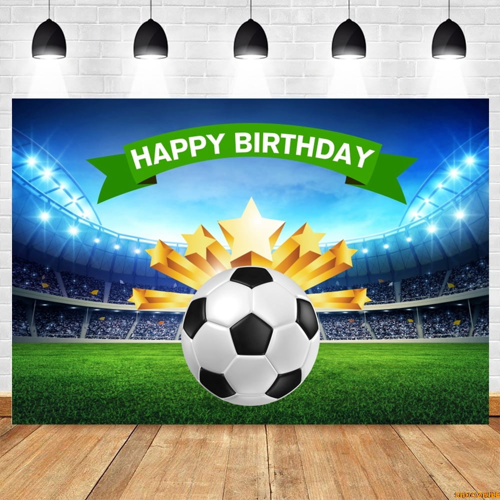 Football Backdrop Stadium Cup Soccer Field Boy Birthday Custom ...