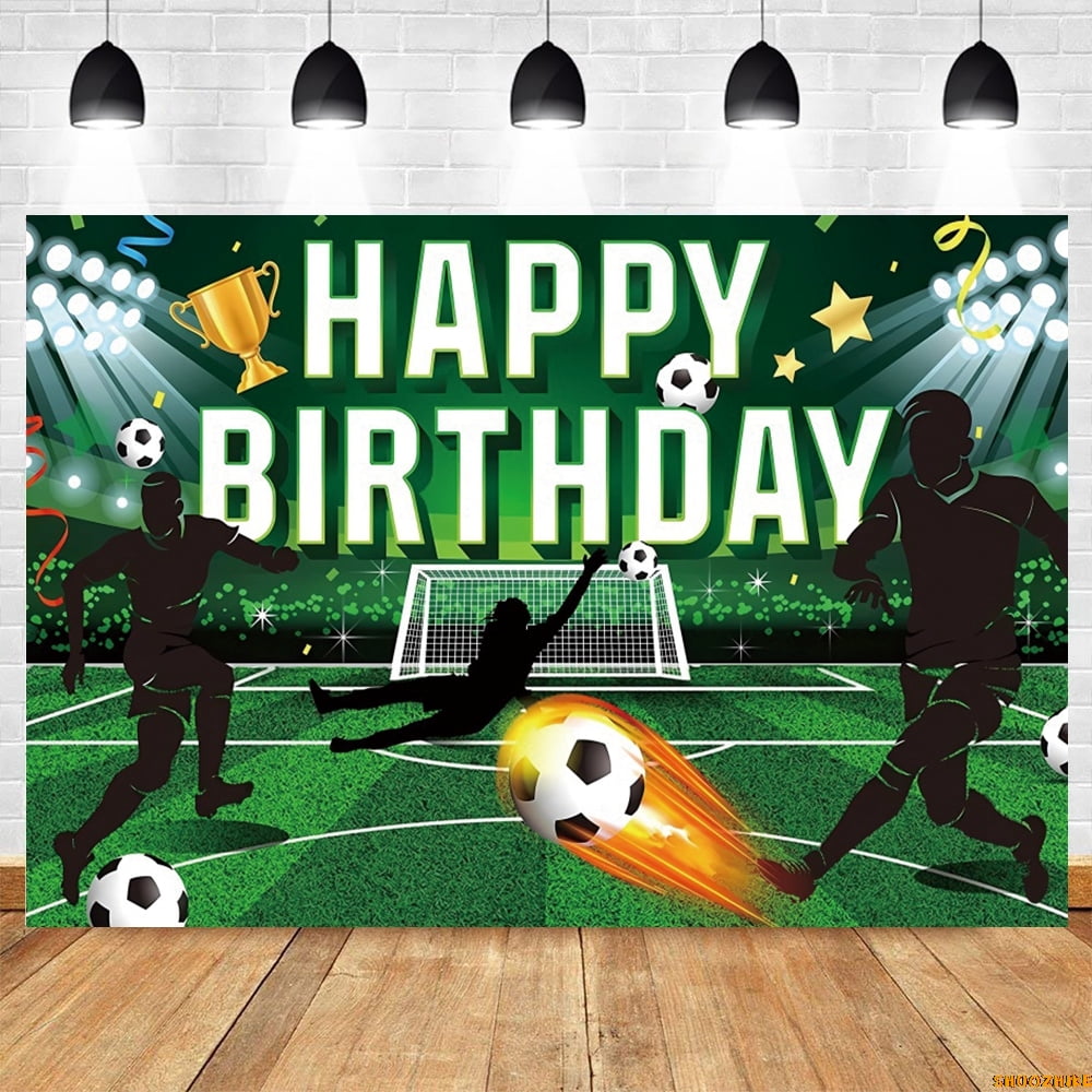 Football Backdrop Stadium Cup Soccer Field Boy Birthday Custom ...