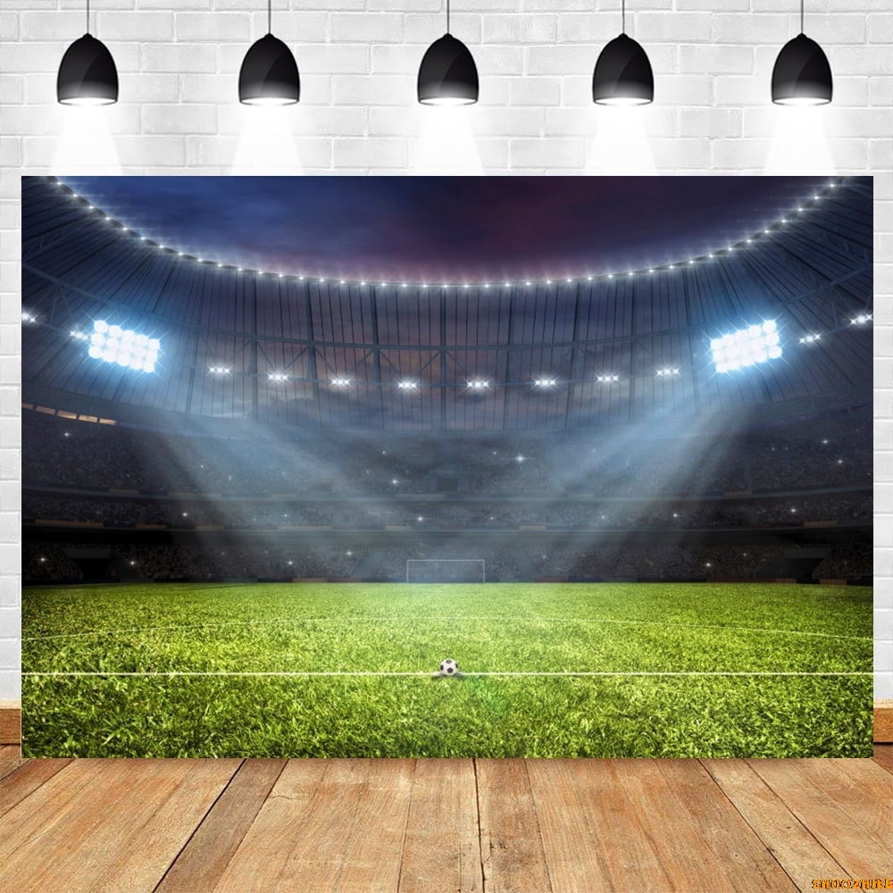 Football Backdrop Stadium Cup Soccer Field Boy Birthday Custom ...