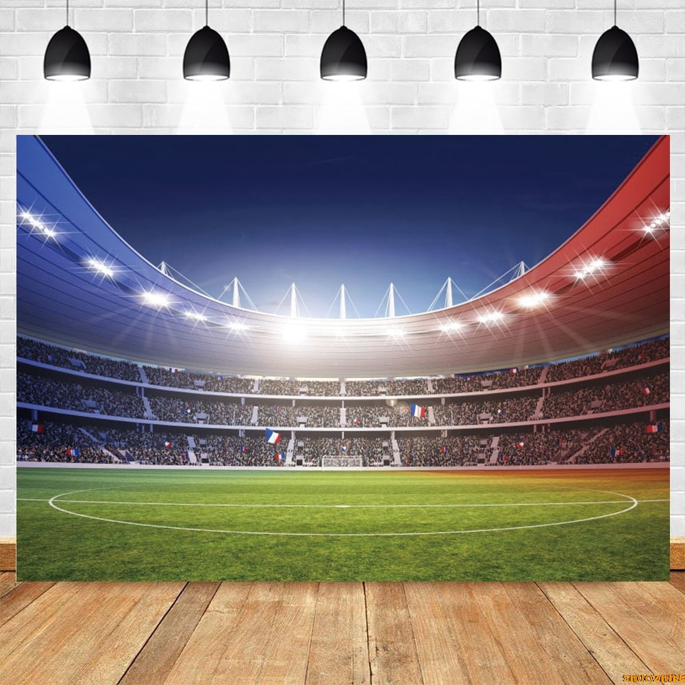 Football Backdrop Stadium Cup Soccer Field Boy Birthday Custom ...
