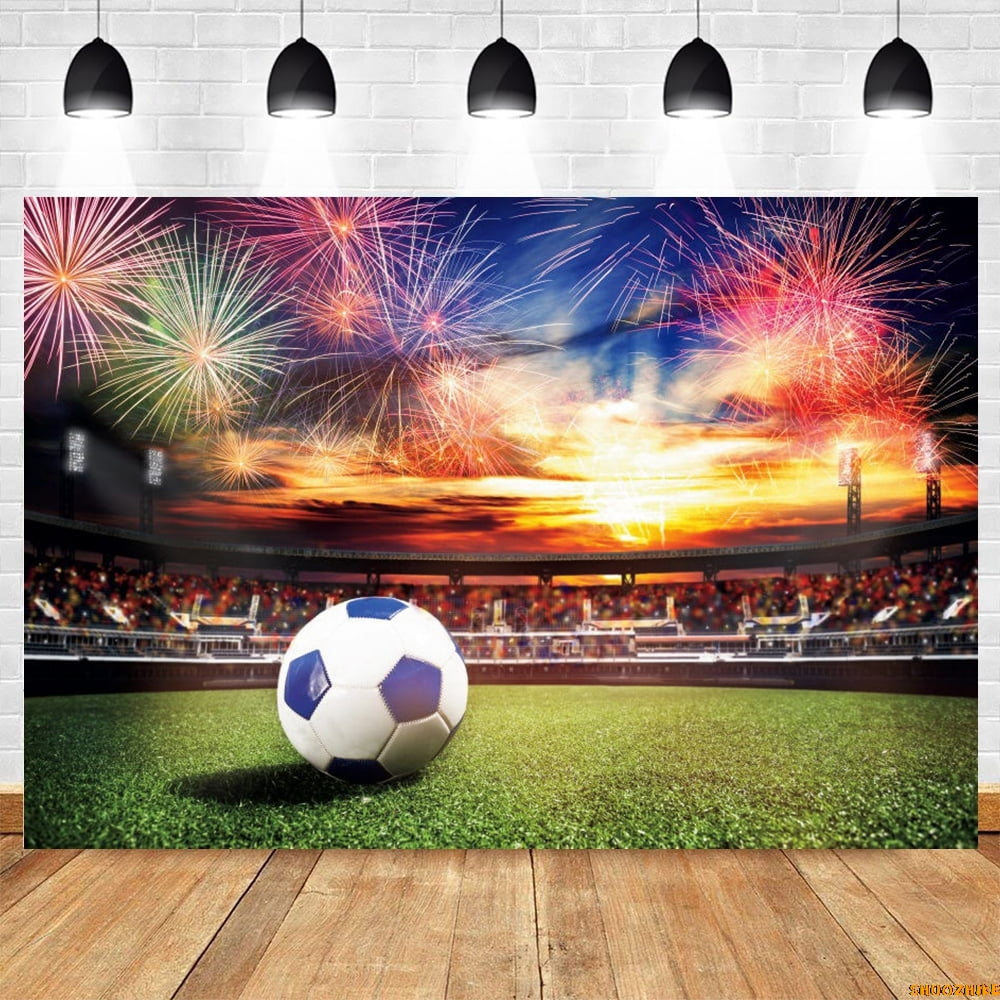 Football Backdrop Stadium Cup Soccer Field Boy Birthday Custom ...