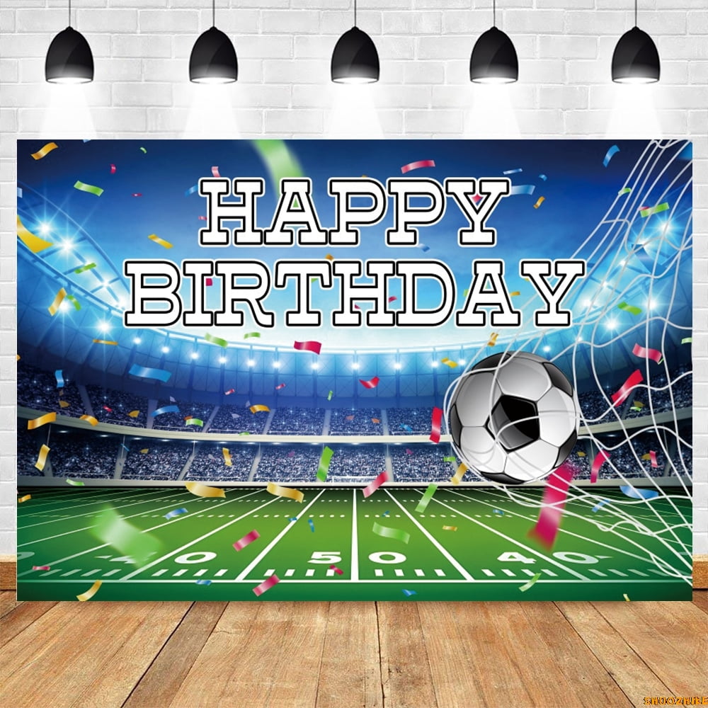 Football Backdrop Stadium Cup Soccer Field Boy Birthday Custom ...