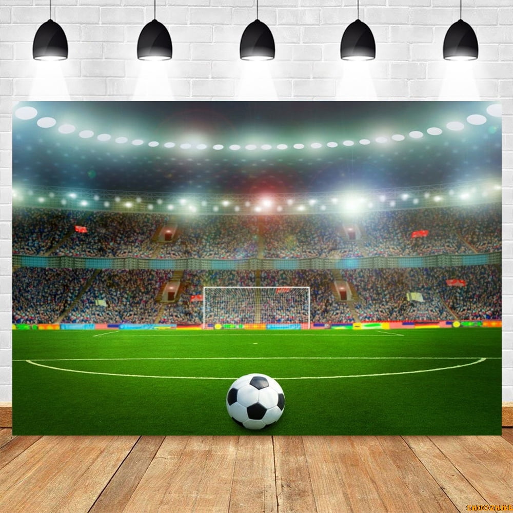 Football Backdrop Stadium Cup Soccer Field Boy Birthday Custom ...