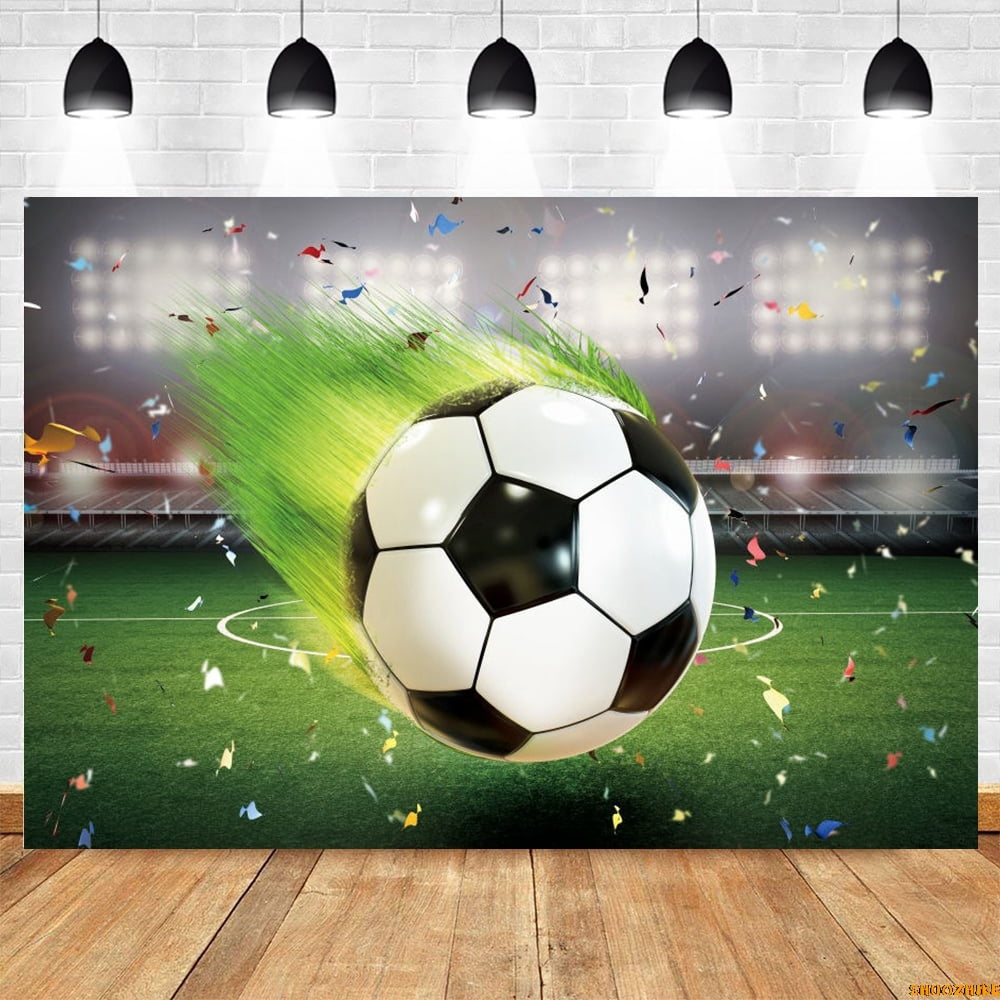 Football Backdrop Stadium Cup Soccer Field Boy Birthday Custom ...