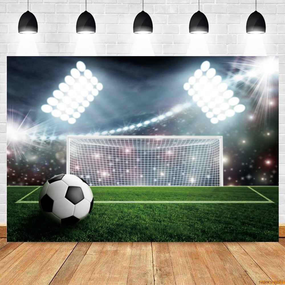 Football Backdrop Stadium Cup Soccer Field Boy Birthday Custom ...
