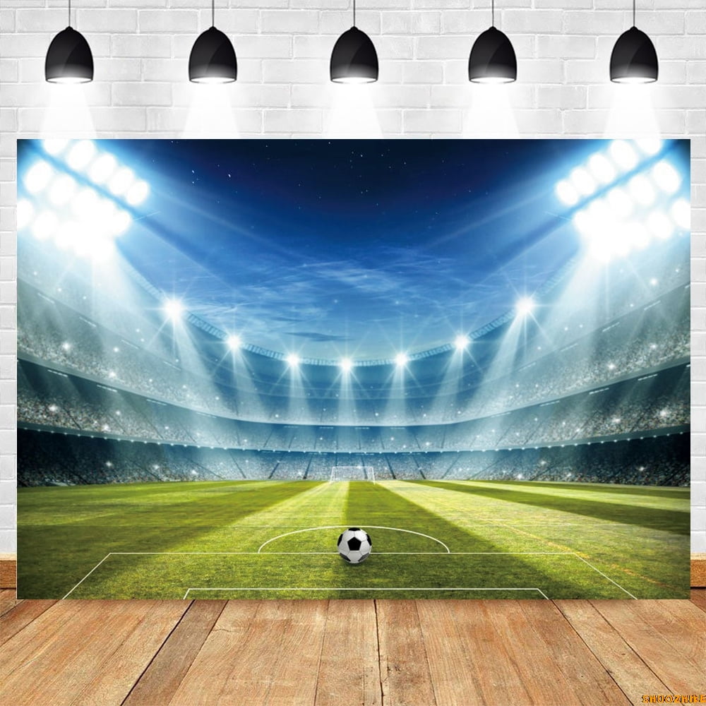 Football Backdrop Stadium Cup Soccer Field Boy Birthday Custom ...