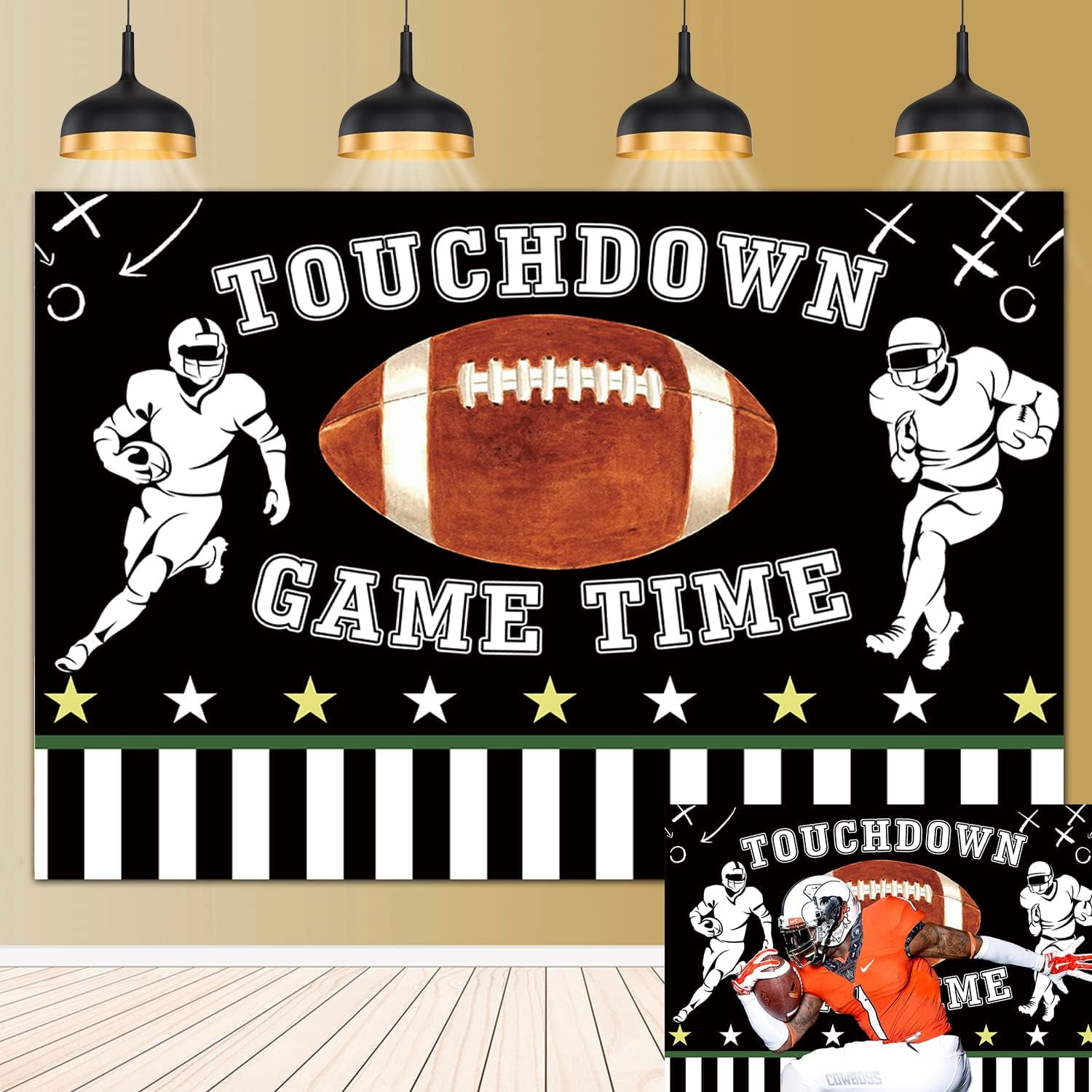 Football Backdrop Touch Down Football Sport Party Background for ...