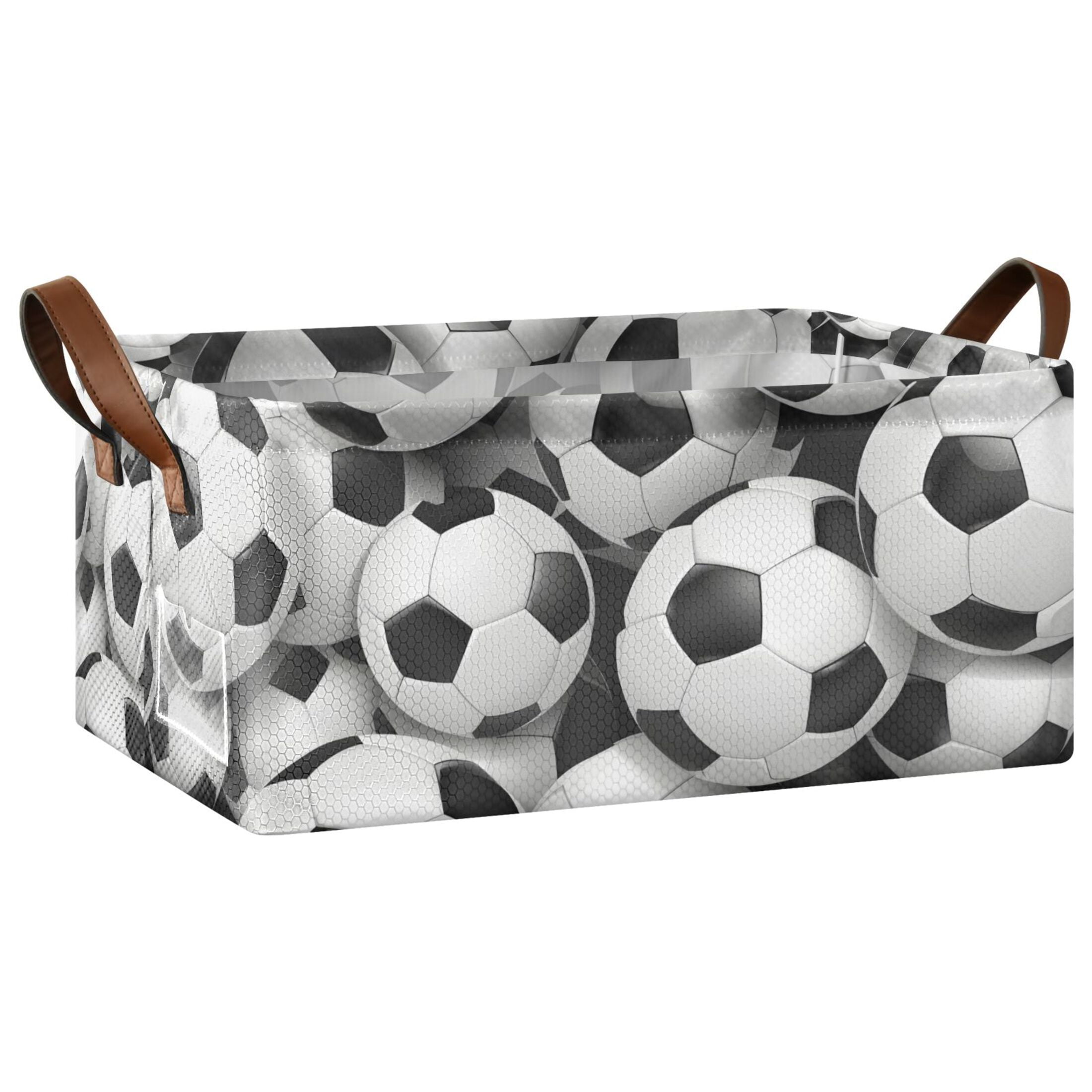 Football Background Collapsible Storage Bins Fabric Shelf Baskets with ...