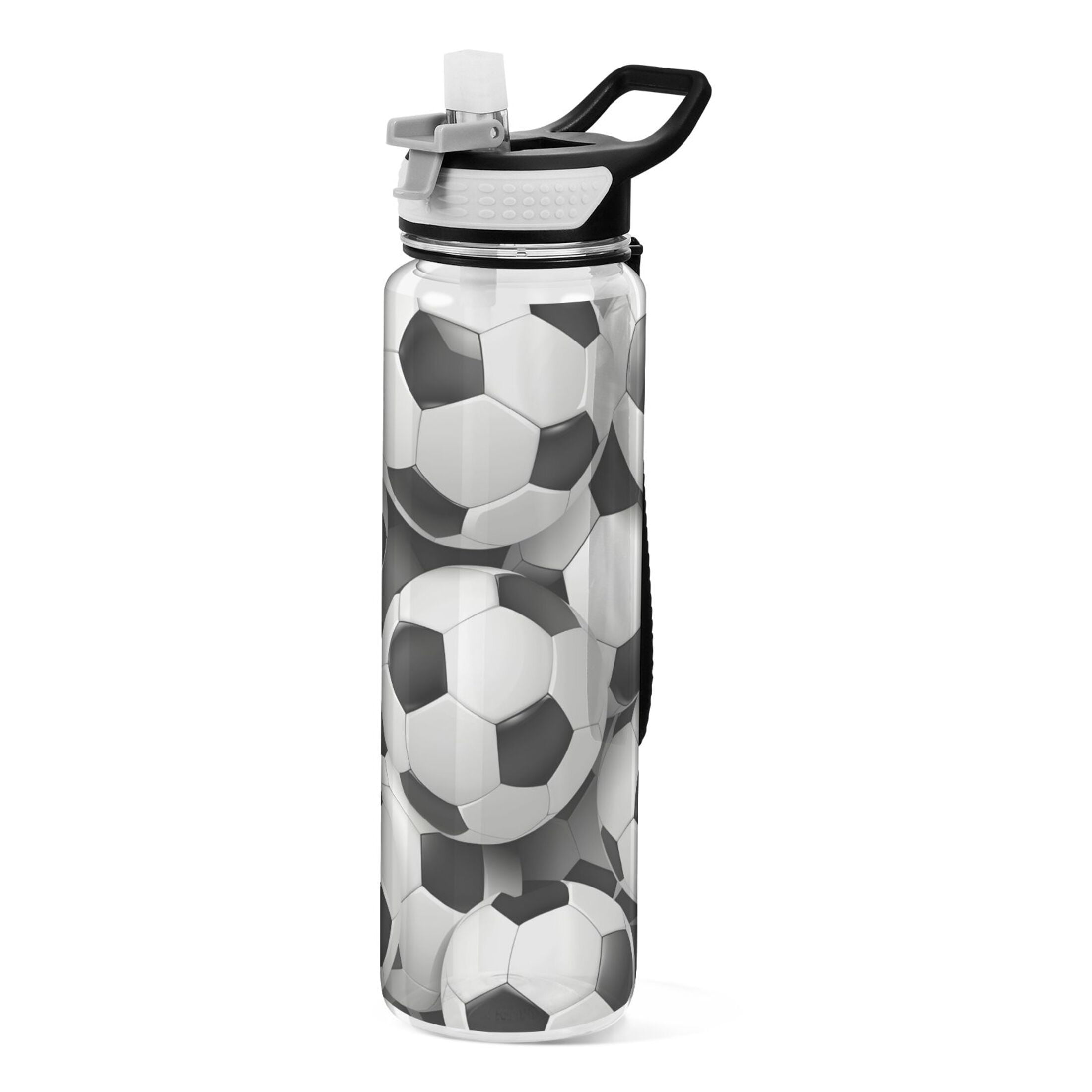 Football Background Sports Water Bottle with Straws 32 Oz Tritan Clear ...