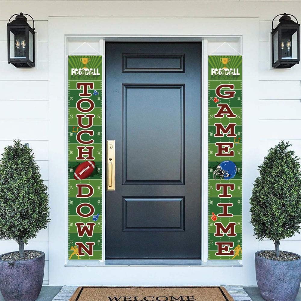 Football Banner Welcome Porch Sign - Door Hanging Banner for Game Day ...