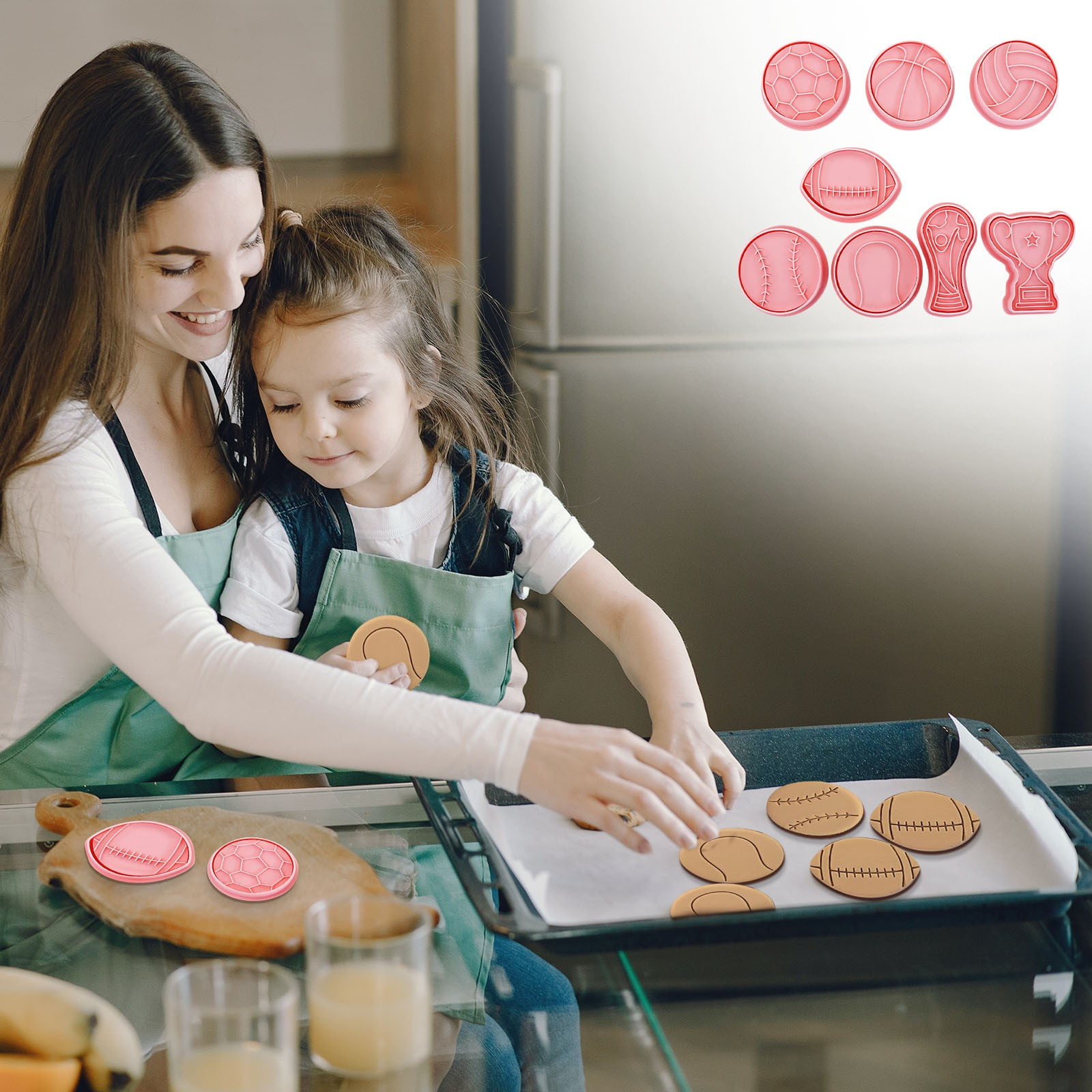 Football Basketball Biscuits Molds Football Sports Cookies Cutting Molds Flipping Baking and ...