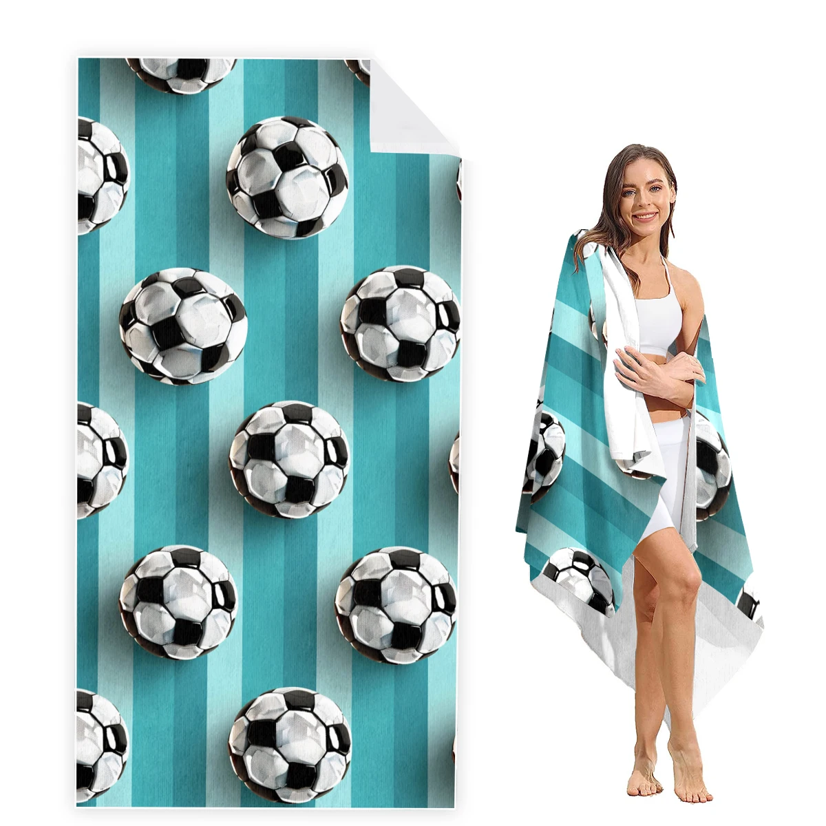 Football Beach Towel Oversized Super Absorbent Sand Free Thick ...