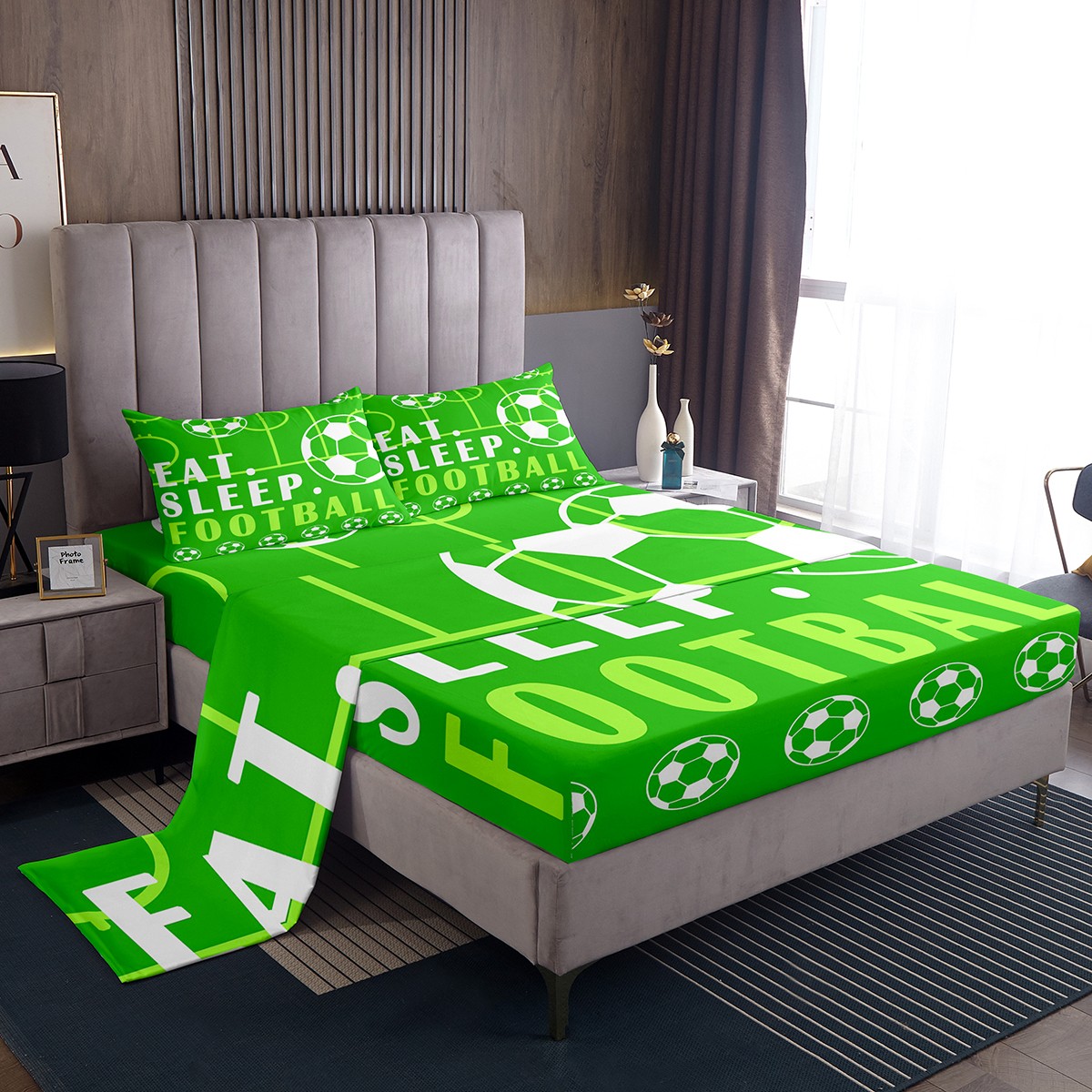 Football Bed Sheets Queen Sport Game Ball Theme Sheets Football Room ...