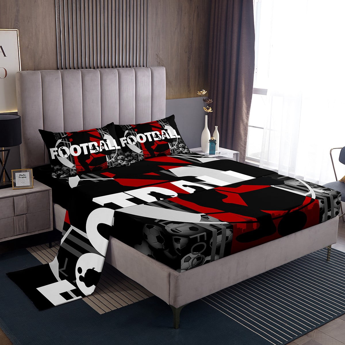 Football Bed Sheets Set Full Size Football Bedding Set,Sports Theme ...
