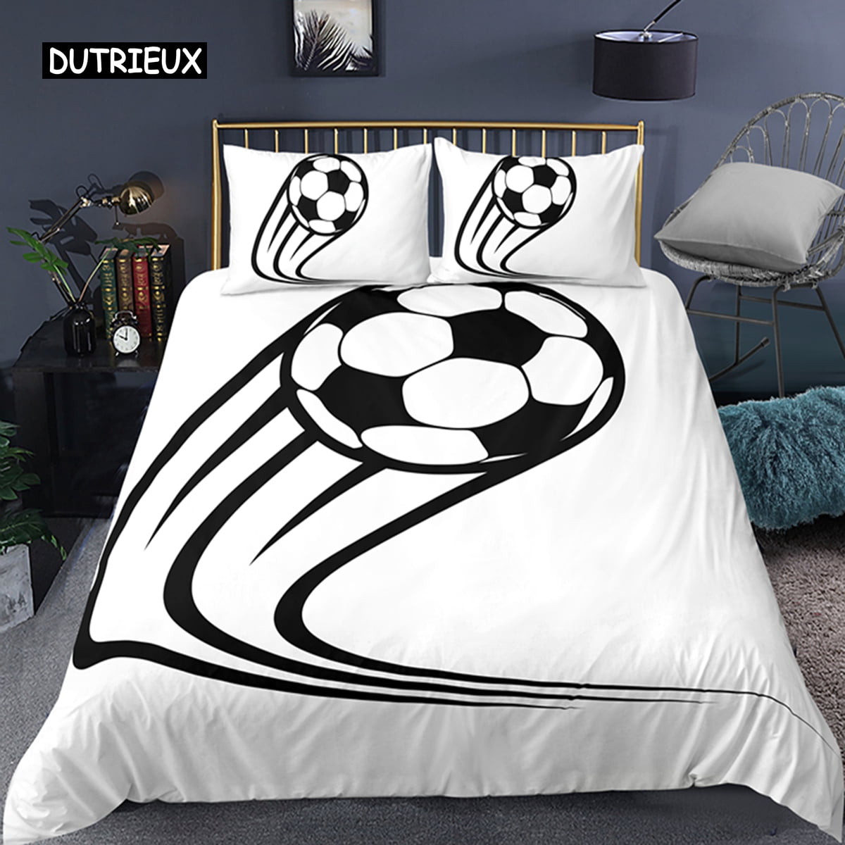 Football Bedding Set Printing Pillowcase Quilt Cover Soccert Duvet ...