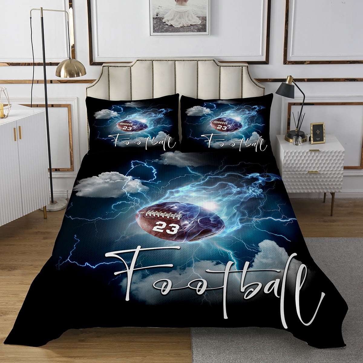 Football Bedspread Sets King,American Football Bedspread Set for Teens ...