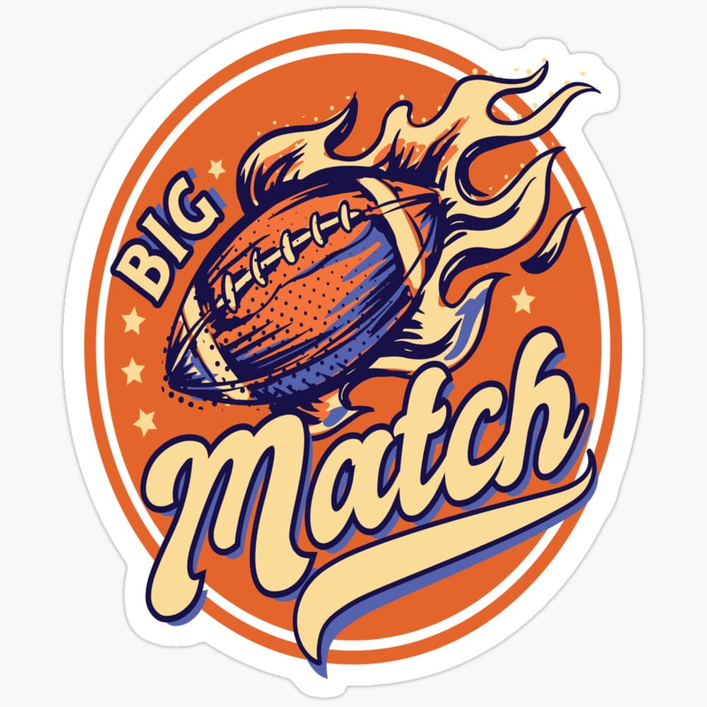 Football Big Match Touch Down Sticker Baseball Sticker, Football ...