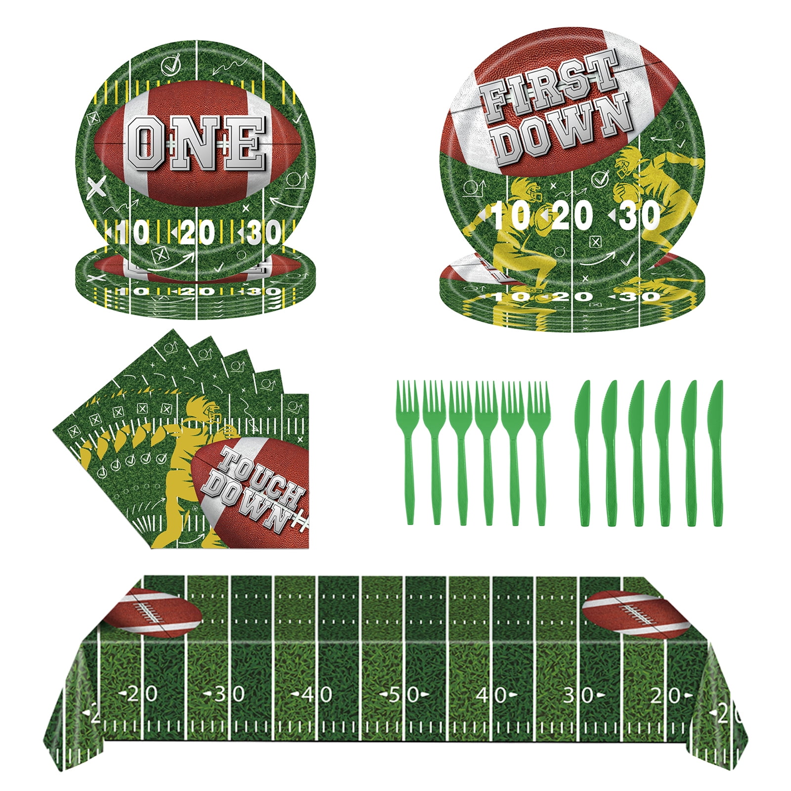 Walmart Football Birthday Party Supplies - Disposable Tableware Set for ...