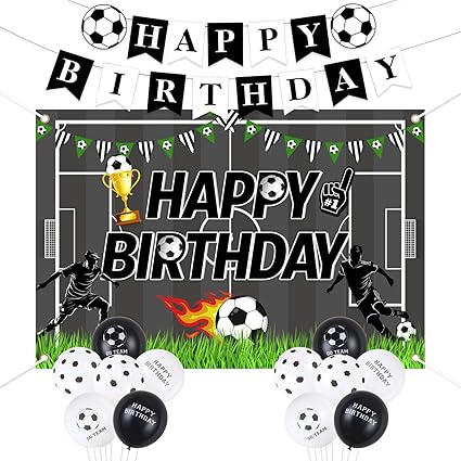 Football Birthday Decorations, Football Theme Happy Birthday Backdrop ...