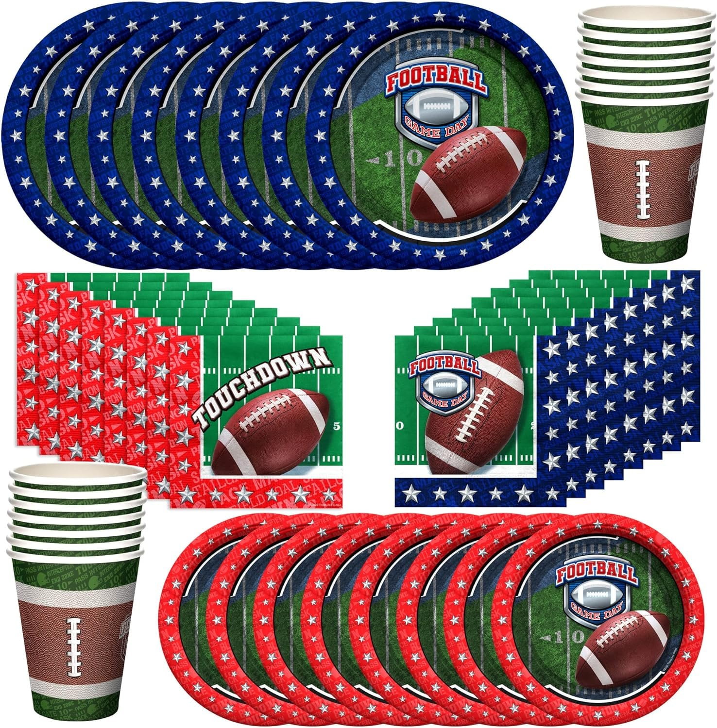 Football Birthday Party Decorations Tableware Classic Set for 16 Guests ...