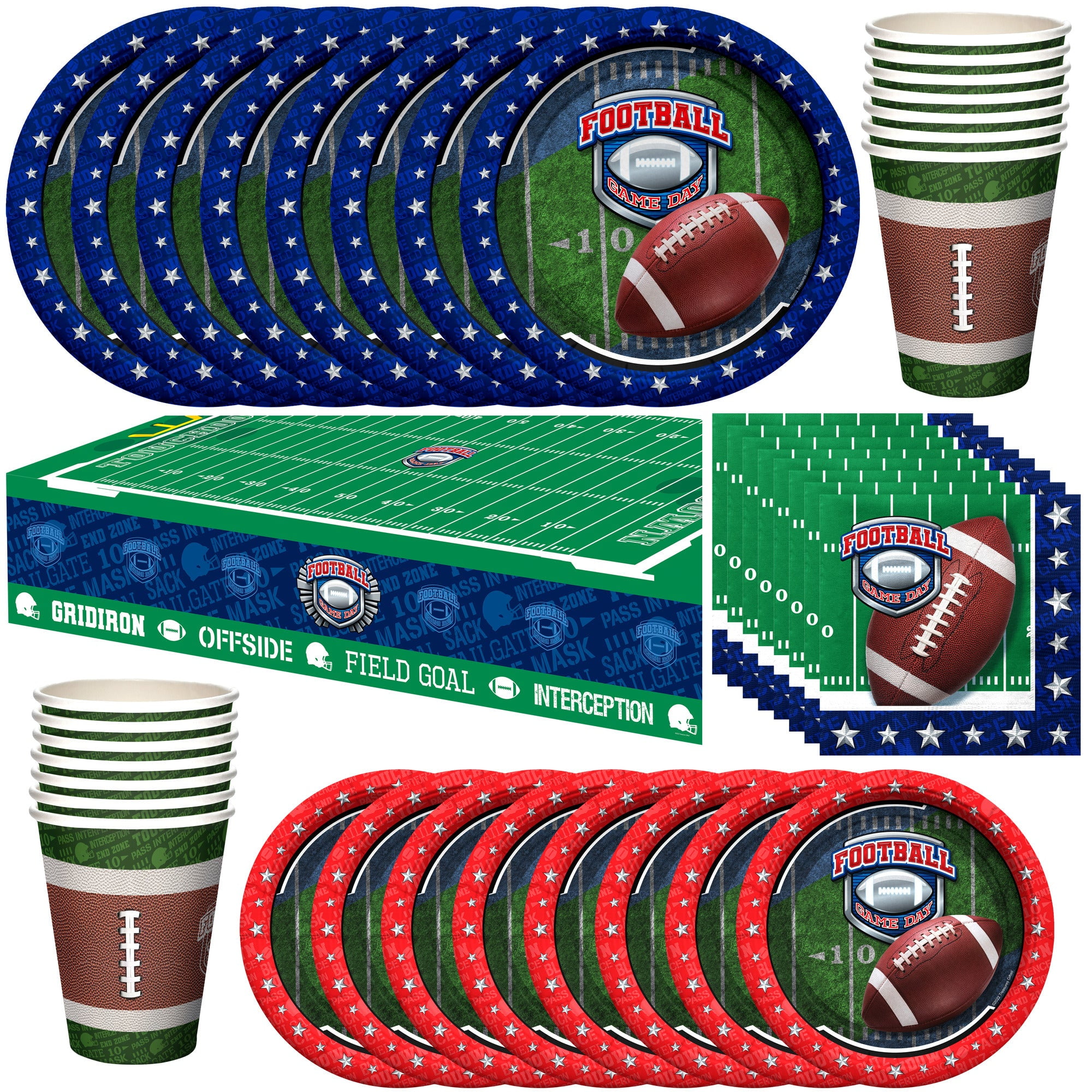 Football Birthday Party Decorations Tableware Deluxe Set for 16 Guests ...