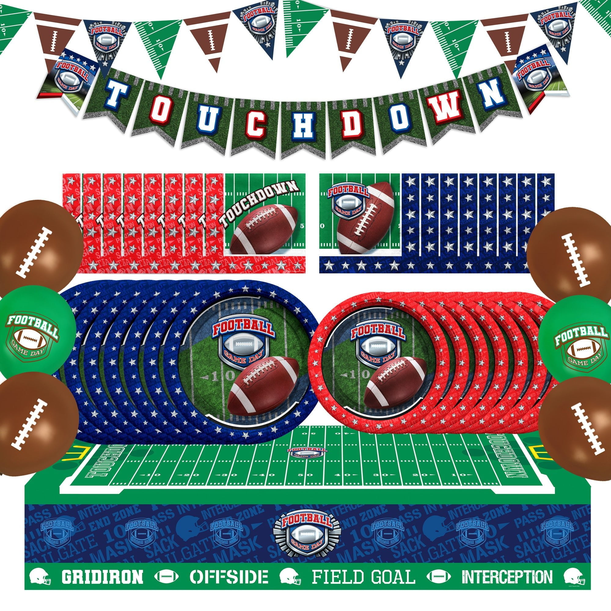 Football Birthday Party Supplies Complete Set for 24 Guests - Walmart.com