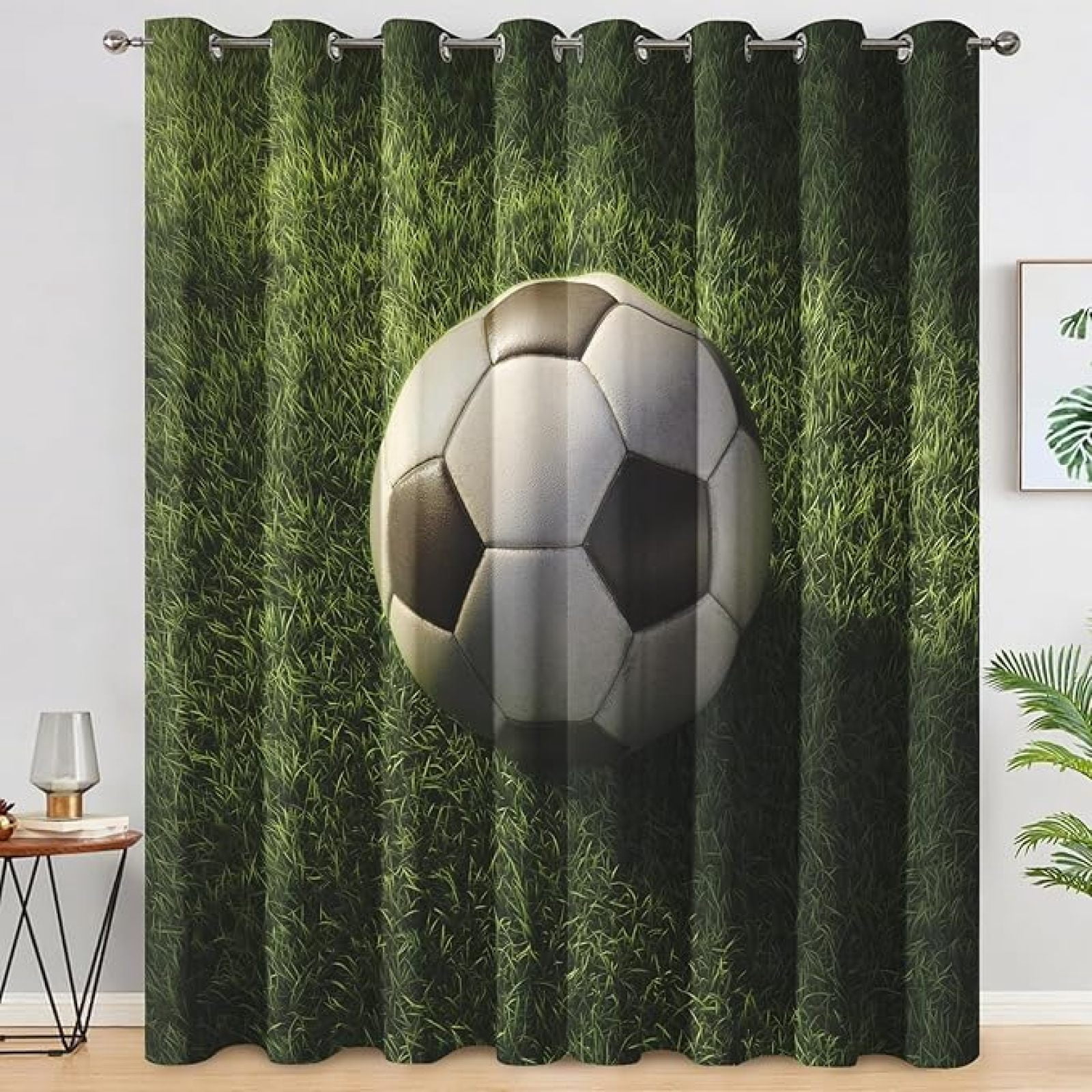 Football Blackout Curtains for Bedroom, Thermal Sports Theme Soccer ...