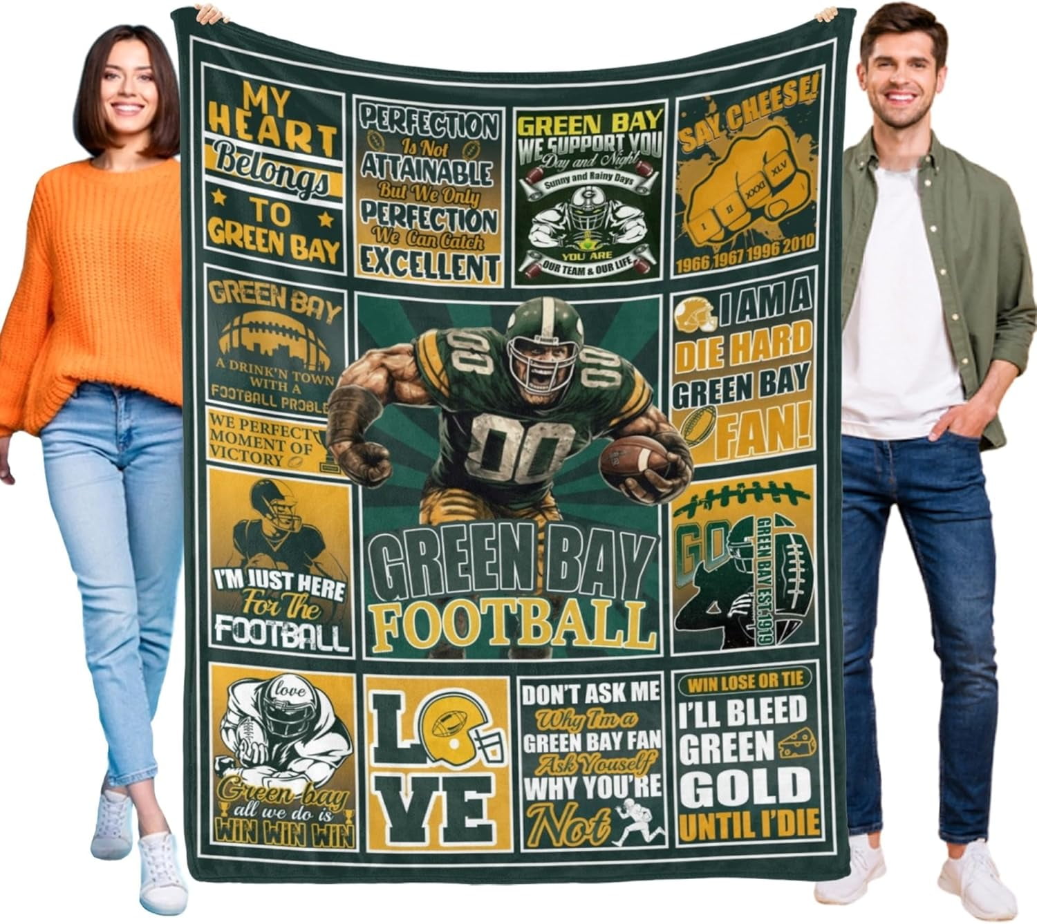 Football Blanket Gifts for Men Women,Football Fans Flannel Blanket ...