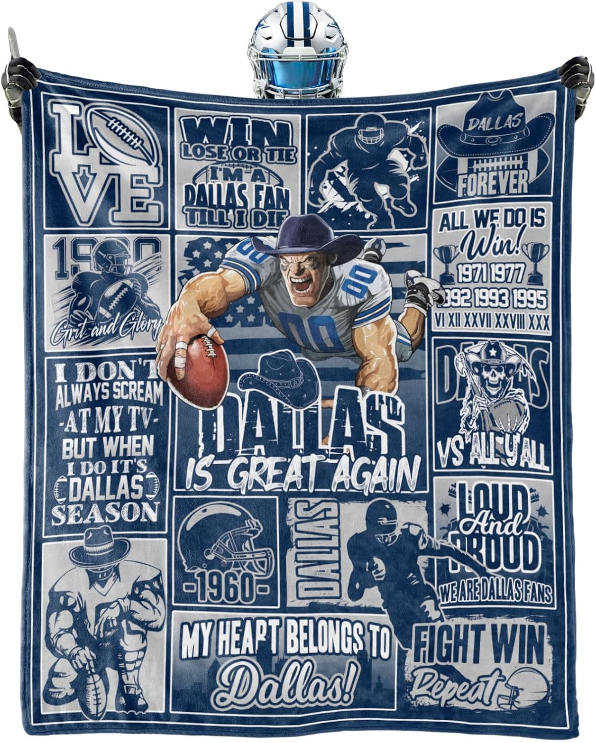 Football Blanket Plush Football Lovers Fan Gifts for Men Women Sport ...