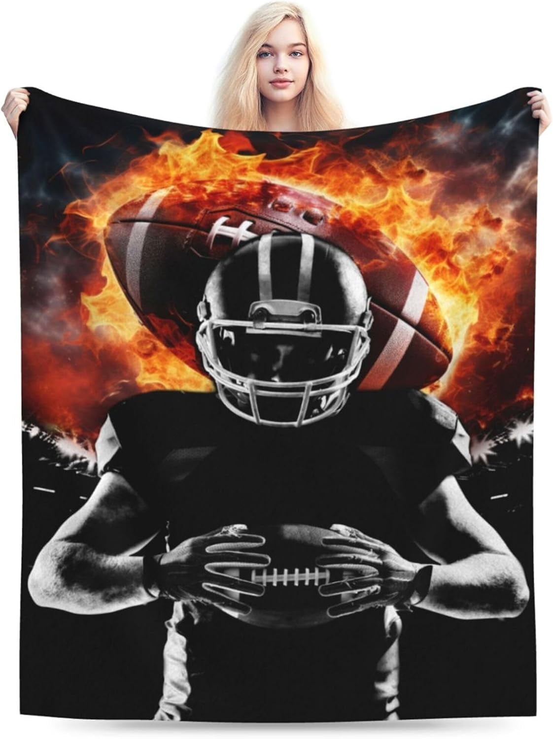 Football Blanket for Boys Girls, Cool Football Themed Design Printed ...