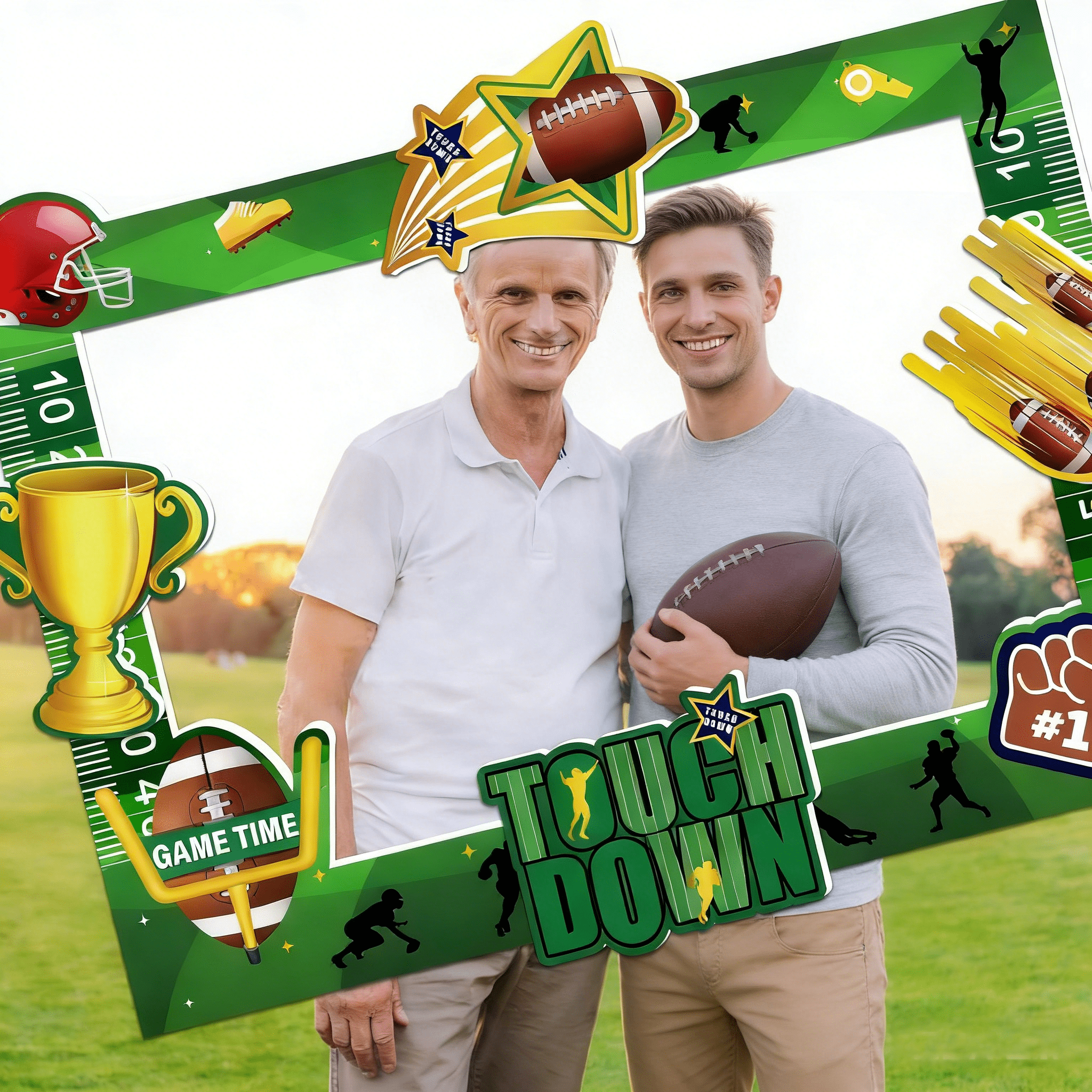 Football Bowl Photo Booth Frame Sport Theme Party Photography Props Kit ...